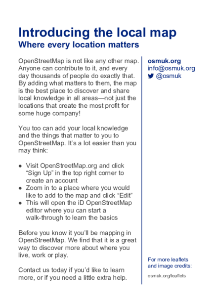 Leaflets – OpenStreetMap UK